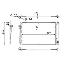 Mahle Kondensator, Klimaanlage AC 344 000S f&uuml;r ALPINA BMW (BRILLIANCE) 64509122825 2282939 64538379885