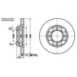 ATE Bremsscheibe 24.0113-0159.1 vorne rechts links voll 243mm f&uuml;r MITSUBISHI MB316676 MB238076
