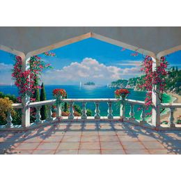 Fototapete papermoon "Villa", bunt, B:3,5m L:2,6m, Vlies, Tapeten