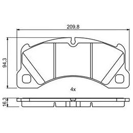 Bosch Bremsbelagsatz, Scheibenbremse 0 986 494 787 vorne rechts links f&uuml;r PORSCHE 971698151D 97035194906 95B698151AC