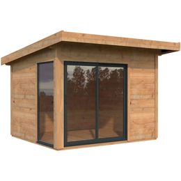 Gartenhaus Palmako "Andrea Slide Plus", braun, Fu&szlig;boden im Gartenhaus, ohne Dacheindeckung, Massivholz, Gartenh&auml;user, Gartenhaus, verschiedene Farben