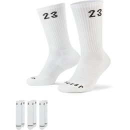 Funktionssocken Nike "U J ESSENTIAL CREW 3PR - 144", Damen, Gr. L (42/45), wei&szlig;, schwarz, Obermaterial: 65% Baumwolle, 31% Polyester, 3% Elasthan, 1% Nylon, Socken, f&uuml;r sportliche Aktivit&auml;ten, mit D&auml;mpfung, st&uuml;tzende Passform