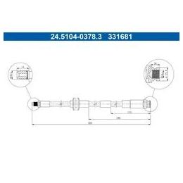 ATE Bremsschlauch 24.5104-0378.3 vorne rechts links f&uuml;r FIAT 52131580 52131555 51859811