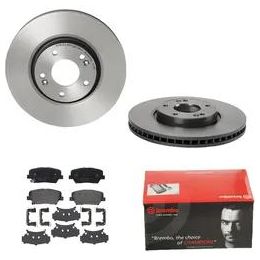 Brembo Bremsensatz-Vorderachse COATED DISC LINE / STANDARD IJDTIDHO74 Bremsensatz, Scheibenbremse vorne rechts links innenbel&uuml;ftet 300mm f&uuml;r HYUNDAI K