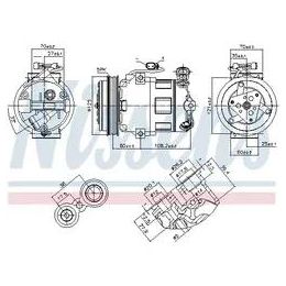 NISSENS Kompressor, Klimaanlage 890185 12V f&uuml;r VAUXHALL OPEL R1580030 93176863 24461719