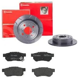 Brembo Bremsensatz-Hinterachse MAX LINE / STANDARD SK8K0F8RC1 Bremsensatz, Scheibenbremse hinten rechts links Geschlitzt 239mm f&uuml;r ACURA SUZUKI VAUXHA