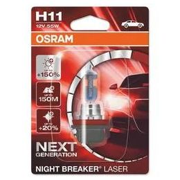 Osram NIGHT BREAKER&reg; LASER H11 Einzelblister 64211NL-1BL Gl&uuml;hlampe, Fernscheinwerfer,Gl&uuml;hlampe, Hauptscheinwerfer,Gl&uuml;hlampe, Nebelscheinwerfer,Gl&uuml;hlam