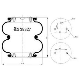 febi bilstein Federbalg, Luftfederung 39327 Universal 215mm