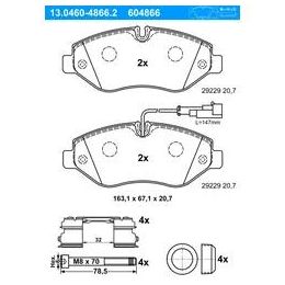 ATE Bremsbelagsatz, Scheibenbremse 13.0460-4866.2 vorne rechts links f&uuml;r RENAULT NISSAN D1060-MB60A D1060-MB600 7485116333