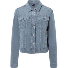 MAC Damen Cordjacke, blau, Gr. S, unifarben, Cord, Obermaterial: 98% Baumwolle, 2% Elasthan, Jacken, mit Taschen