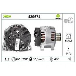 Valeo Generator NEW ORIGINAL PART 439674 14V 150A f&uuml;r PEUGEOT CITRO&Euml;N/PEUGEOT FIAT CITRO&Euml;N LANCIA 5705-NH 96463218 71733552