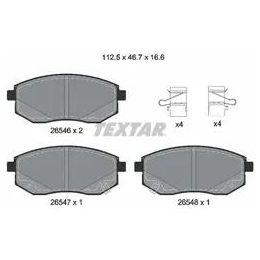 TEXTAR Bremsbelagsatz, Scheibenbremse 2654601 vorne rechts links mit Zubeh&ouml;r f&uuml;r RENAULT DACIA 410609813R 410609323R