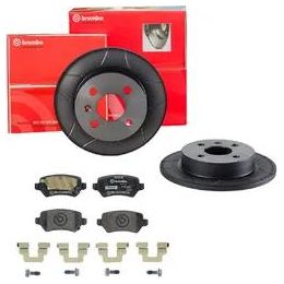 Brembo Bremsensatz-Hinterachse MAX LINE SK8K0F7TV1 Bremsensatz, Scheibenbremse hinten rechts links Geschlitzt 240mm f&uuml;r KIA GENERAL MOTORS SATURN VAUX