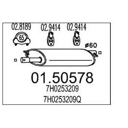 Sander MTS Mittelschalld&auml;mpfer 01.50578 f&uuml;r VW 7H0253209 7H0253209Q