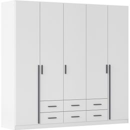 Dreht&uuml;renschrank Rauch "Kleiderschrank Garderobe GAMMA Breiten 91/136/181/226/271/315/360 cm", alpinwei&szlig;, griffstangen graumetallic, B:226cm H:210cm T:54cm, Holzwerkstoff, Schr&auml;nke, Dreht&uuml;renschrank, mit Schubladen, verschiedene Griff-Varianten TOPSELLER MADE IN GERMANY