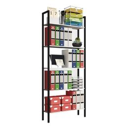 B&uuml;cherregal Vcm "Holz Metall Stand Regal B&uuml;ro B&uuml;cher Flakos 5fach", wei&szlig;, B:62cm T:24cm, Regale, B&uuml;cherregal