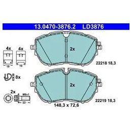 ATE Bremsbelagsatz, Scheibenbremse 13.0470-3876.2 vorne rechts links mit Zubeh&ouml;r f&uuml;r PEUGEOT CITRO&Euml;N VAUXHALL OPEL DS 1647859680 1647877180 1612373080