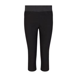 Freequent Damen Caprileggings "FQSHANTAL-CA-POWER", schwarz, Gr. XL, unifarben, Web, Obermaterial: 76% Viskose, 21% Polyamid, 3% Elasthan, Hosen, mit