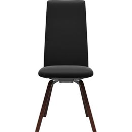 Polsterstuhl stressless "Laurel", schwarz (schwarz paloma, walnuss), B:49cm H:105cm T:60cm, Leder PALOMA: PALOMA ist ein durchgef&auml;rbtes Semianilin-M&ouml;belleder mit nat&uuml;rlicher Narbung., St&uuml;hle, Polsterstuhl, High Back, Gr&ouml;&szlig;e M, mit schr&auml;ggestellten Beinen in Walnuss