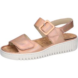 Waldl&auml;ufer Plateausandale WALDL&Auml;UFER "H-WILLOW", Damen, Gr. 8 (42), rose metallic, Veloursleder, metallic, Basic, Schuhe, Sommerschuh, Klettschuh, Bequemschuh mit Korkfu&szlig;bett, H-Weite