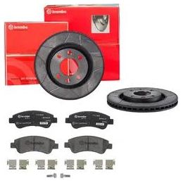 Brembo Bremsensatz-Vorderachse MAX LINE SK8K0F2KT9 Bremsensatz, Scheibenbremse vorne rechts links innenbel&uuml;ftet 266mm f&uuml;r CITRO&Euml;N (DF-PSA) PEUGEOT VAU