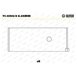 GLYCO Pleuellager 71-4194/4 0.25mm f&uuml;r MITSUBISHI MD361501