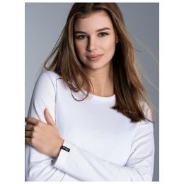 TRIGEMA Damen Longsleeve "TRIGEMA Langarmshirt", wei&szlig;, Basic, Gr. XL, Feinstrick, 95% Baumwolle, 5% Elastan, Shirts