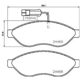 Brembo Bremsensatz-Vorderachse COATED DISC LINE / STANDARD IJZJSG68W7 Bremsensatz, Scheibenbremse vorne rechts links innenbel&uuml;ftet 280mm f&uuml;r PEUGEOT F