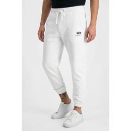 Sweathose Alpha Industries "Basic Jogger Small Logo II", Damen, Gr. L, N-Gr, wei&szlig;, Sweatware, Obermaterial: 80% Baumwolle, 20% Polyester, bedruckt, slim fit lang, Hosen Sweathose