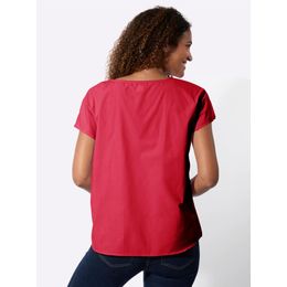 Casual Looks Damen Schlupfbluse, rot, Gr. 44, unifarben, 50% Baumwolle, 50% Polyester, Blusen