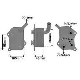 Van Wezel &Ouml;lk&uuml;hler, Motor&ouml;l 03003414 f&uuml;r VW AUDI 06B117021