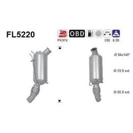 AS Ru&szlig;-/Partikelfilter, AbgASanlage FL5220 f&uuml;r BMW 18308513960 18308514988