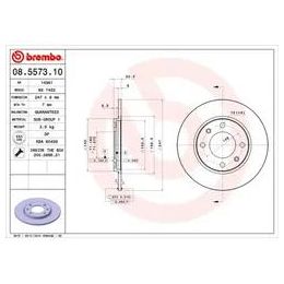 Brembo Bremsensatz, Scheibenbremse sg00000ets Hinterachse Innenbel&uuml;ftet 247mm 8mm f&uuml;r CITRO&Euml;N PEUGEOT FENGSHEN RENAULT HSV