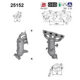 AS Katalysator 25152 f&uuml;r HYUNDAI KIA 2851003HC0 2851003HJ0