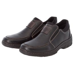 Rieker Herren Slipper, Gr. 40, schwarz, Lederimitat, unifarben, Schuhe, mit weichem Schaftabschluss