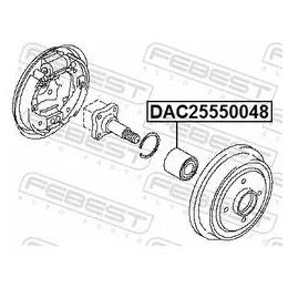 FEBEST Radlager DAC25550048 hinten rechts links 55mm f&uuml;r NISSAN 43210-1HA1A 43210-1HM0A 43210-1HA9D