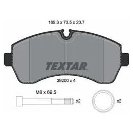 TEXTAR Bremsbelagsatz, Scheibenbremse 2920006 vorne rechts links mit Zubeh&ouml;r f&uuml;r MERCEDES-BENZ 9064210800 A9074209901 A9064210800