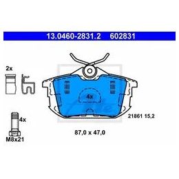 ATE Bremsensatz-Vorn und hinten SG00000DNG Bremsensatz, Scheibenbremse vorne rechts links bel&uuml;ftet 281mm f&uuml;r MITSUBISHI VOLVO MR249356 M850976 M850978