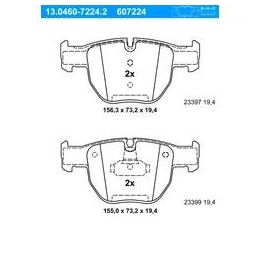 ATE Bremsbelagsatz, Scheibenbremse 13.0460-7224.2 vorne rechts links f&uuml;r LAND ROVER SFC000010 SFC500050