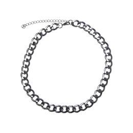 Edelstahlkette Urban Classics "Urban Classics Unisex Big Chain Necklace", silber (gunmetal), Halsketten, Damen, onesize, Eisen, Edelstahlkette