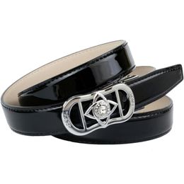 Anthoni Crown Damen Lederg&uuml;rtel, schwarz, Gr. 110, unifarben, Leder, G&uuml;rtel, mit exklusiver Koppelschlie&szlig;e, bombiert