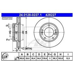 ATE Bremsensatz-Vorn und hinten SG00000DN1 Bremsensatz, Scheibenbremse vorne rechts links bel&uuml;ftet 302mm f&uuml;r KIA 58101-3EE00 58101-3EE01 58411-3E500
