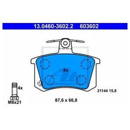 ATE Bremsensatz, Scheibenbremse 142022206 Hinterachse voll 245mm 10mm f&uuml;r VAG
