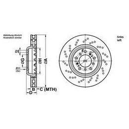 ATE Bremsscheibe 24.0130-0214.2 vorne links zweiteilig 360,0mm f&uuml;r BMW 34112283801 34112283385