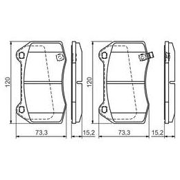 Bosch Bremsbelagsatz, Scheibenbremse 0 986 494 310 vorne rechts links f&uuml;r SUBARU NISSAN D10F0CD00C D10F0CD026 D10F0CD028