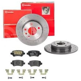 Brembo Bremsensatz-Hinterachse XTRA LINE SK8K0F9ZC3 Bremsensatz, Scheibenbremse hinten rechts links Gelocht 264mm f&uuml;r KIA GENERAL MOTORS SATURN VAUXHA