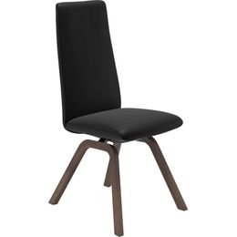 Polsterstuhl stressless "Laurel", schwarz (schwarz batick, walnuss), B:49cm H:105cm T:60cm, Leder BATICK: BATICK ist ein leicht korrigiertes, durchgef&auml;rbtes und genarbtes M&ouml;belleder, bei dem die meisten Unebenheiten und Spuren in der Regel entfernt wurden., St&uuml;hle, Polsterstuhl, High Back, Gr&ouml;&szlig;e M, mit schr&auml;ggestellten Beinen in Walnuss