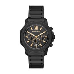 Chronograph Michael Kors "PRESCOTT", schwarz, goldfarben, Armbanduhren, Herren, Chronograph, Quarzuhr, Armbanduhr, Herrenuhr, Edelstahlarmband, analog, Tag