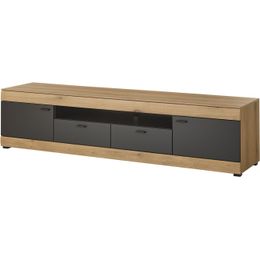 Lowboard Home Affaire "Soleto, moderner TV-Schrank, Kommode, TV-Unterschrank", eiche evoke, B:200cm H:48cm T:45cm, FSC-zertifizierter Holzwerkstoff, Sideboards, Lowboard, zeitlos, schwarze Griffe aus Metall, ausreichend Stauraum