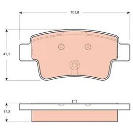 TRW Bremsbelagsatz, Scheibenbremse GDB1714 hinten rechts links mit Zubeh&ouml;r f&uuml;r VAUXHALL OPEL 1605356 93169177 1605230